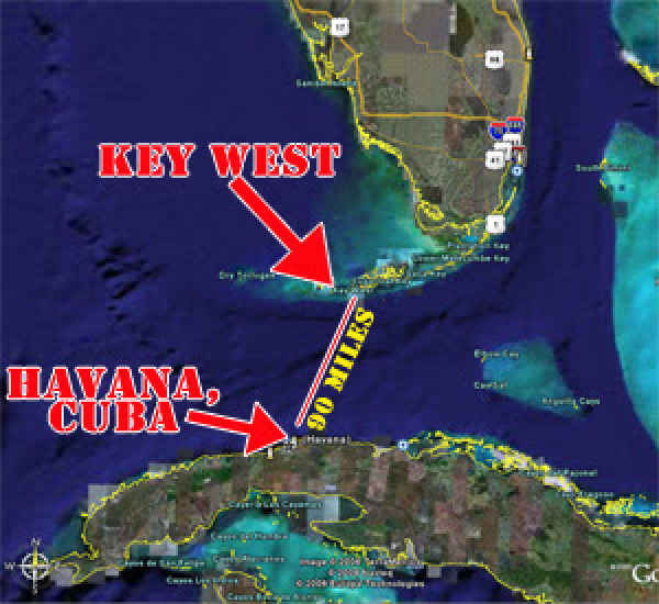 Map Caribbean Key West Florida